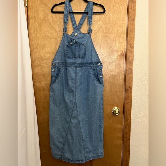 Expressions | Dresses | Expressions Denim Overall Midi Dress Xl | Poshmark